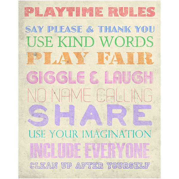 PTM Playtime Rules On Canvas Print - Wayfair Canada