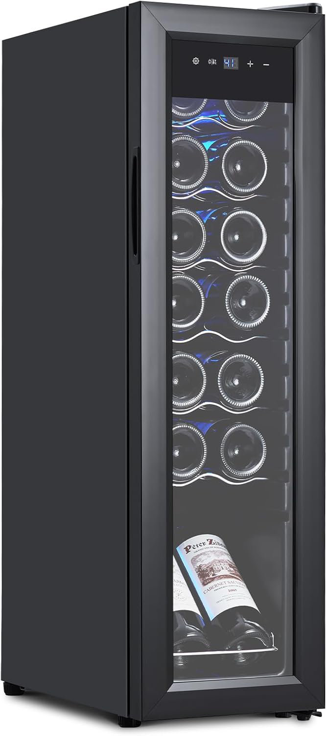 gaomon Wine Fridge Small Wine Cooler Refrigerator Free Standing, Wine ...