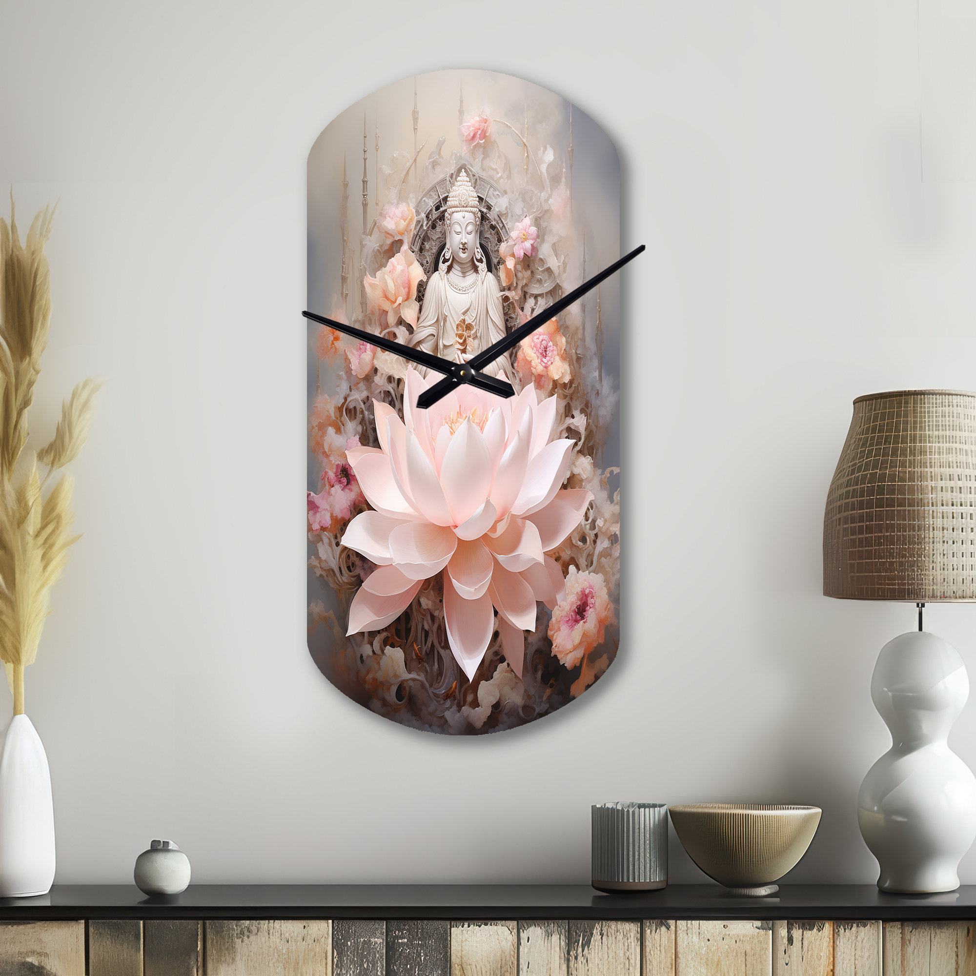 Design Art Pink Buddhism Lotus Of Wisdom - Cylinder Shape Unique ...