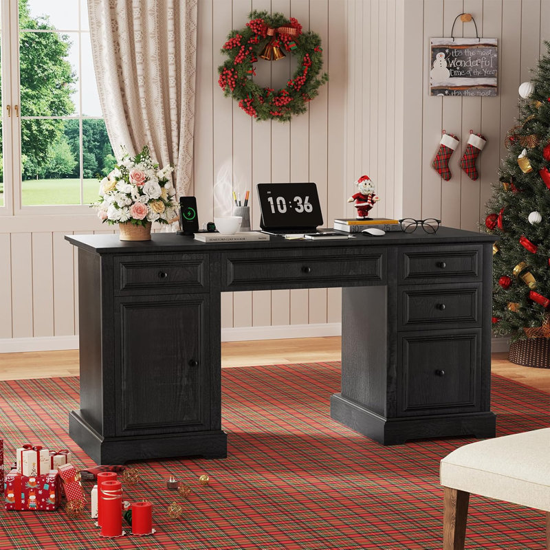 Lark Manor™ 60'' Executive Desk Rectangle Computer Desk With Storage ...