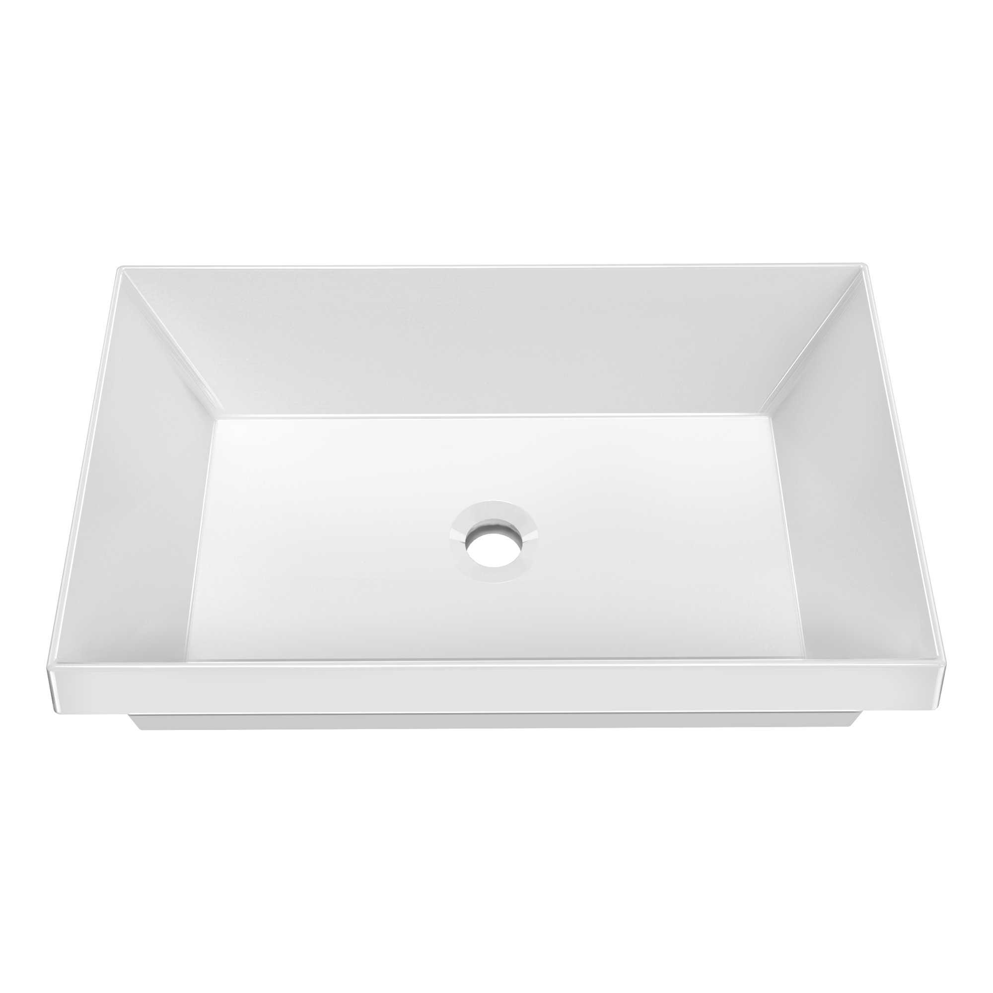 Whitehaus Collection 24" Rectangular Semi-Recessed Bathroom Sink With ...