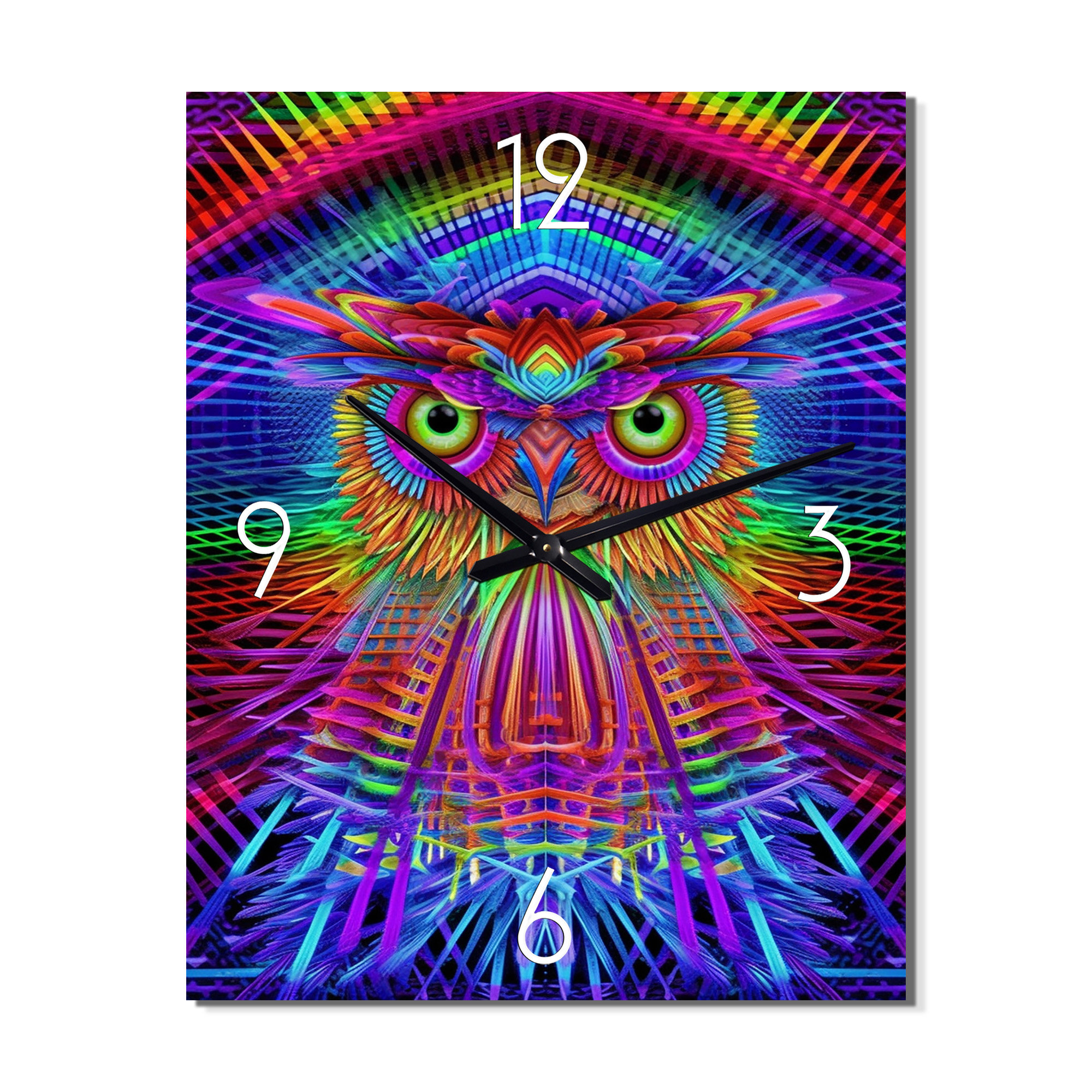 Design Art Psychedelic Rainbow Owl Portrait - Animals Owl Modern Wall ...