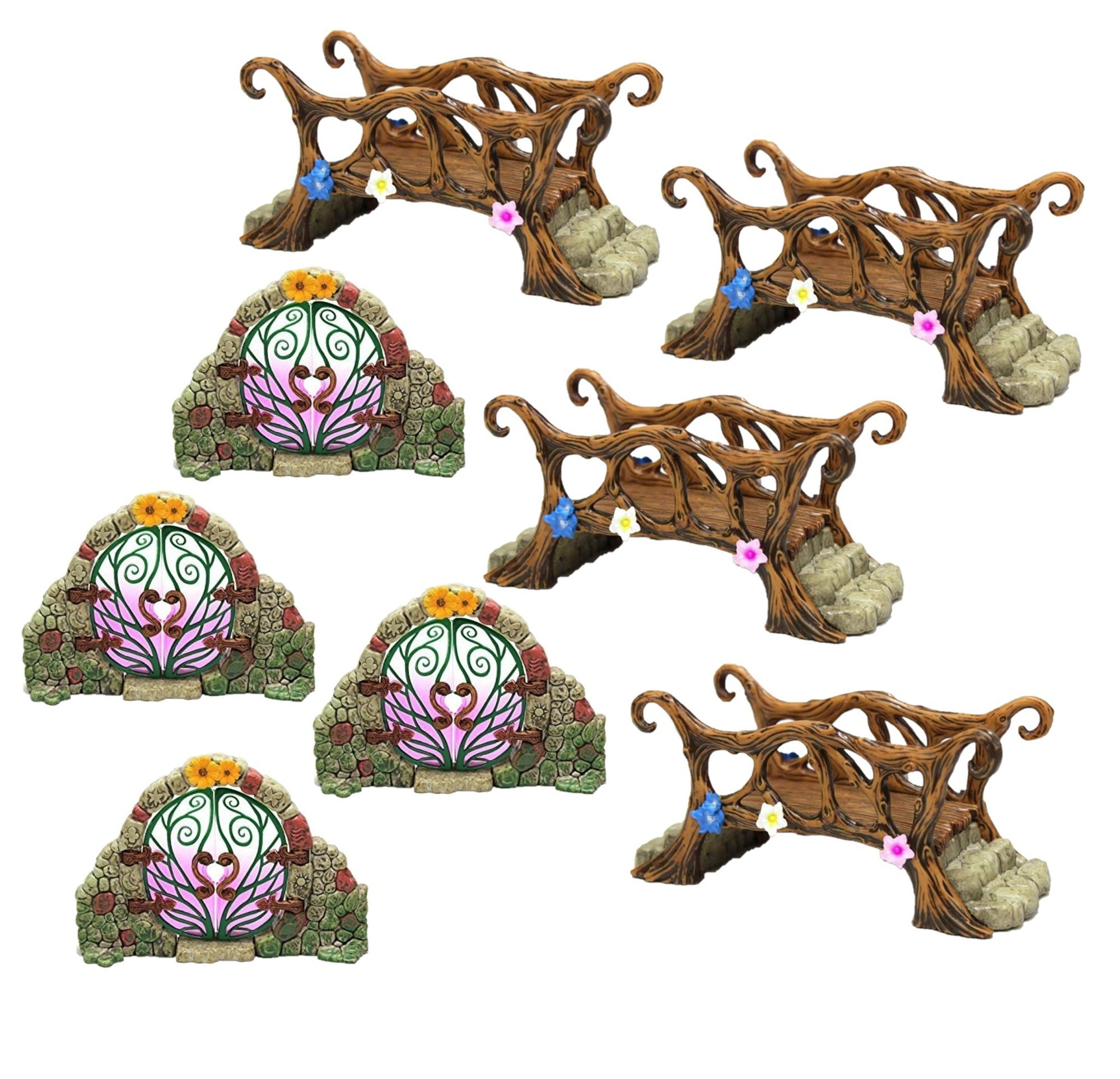 Arlmont & Co. Myrtel Mixed Case Bridge and Door 8 Piece Statue Set ...
