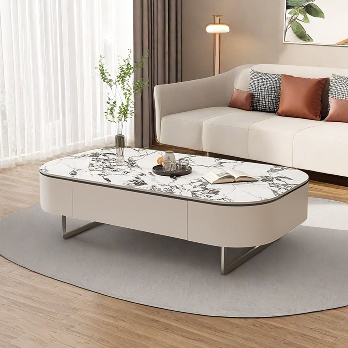 LIZIYE Modern simple square rock plate coffee table | Wayfair
