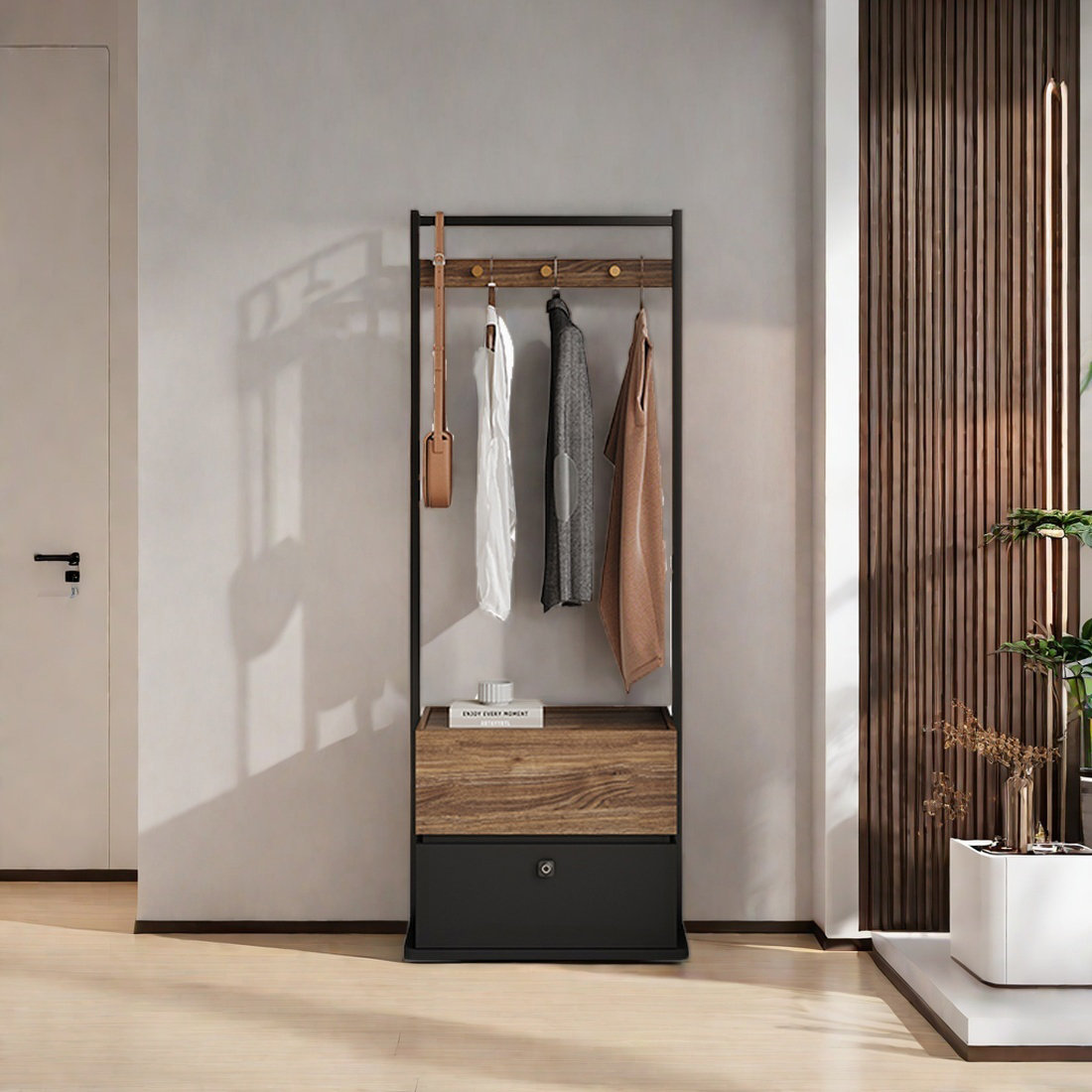 PPEDKS Multifunctional Coat Rack with Safe Storage - Wayfair Canada