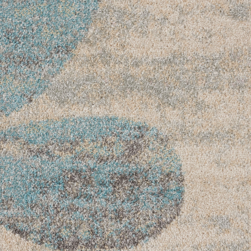 Winston Porter Leeming Performance Ivory/Light Blue Rug & Reviews | Wayfair