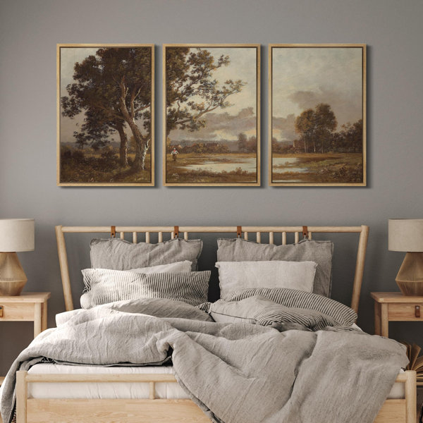 wall26 " Rural Idyll Lakeside Trees And Pastoral Landscape Nature ...