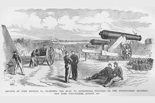 Buyenlarge New York Volunteers at Fort Runyon - Painting Print | Wayfair