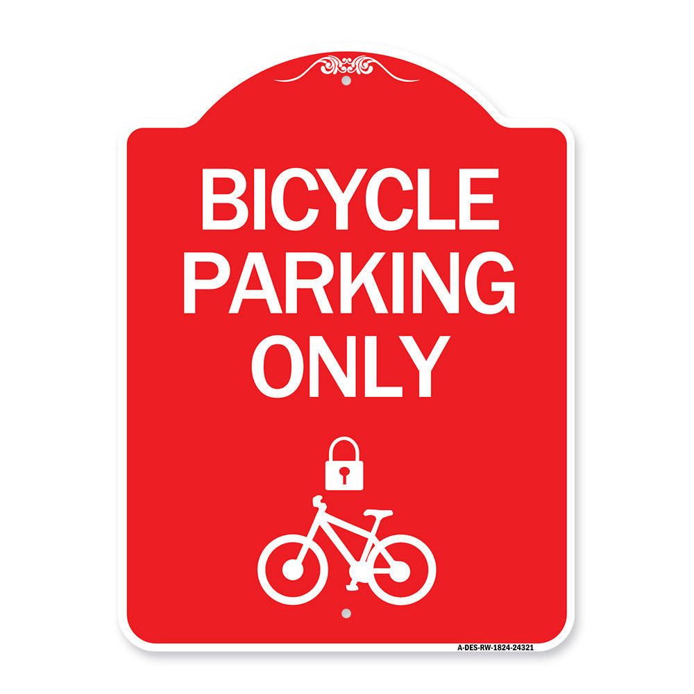 Signmission Designer Series Sign - Bicycle Parking Only (With Cycle And ...