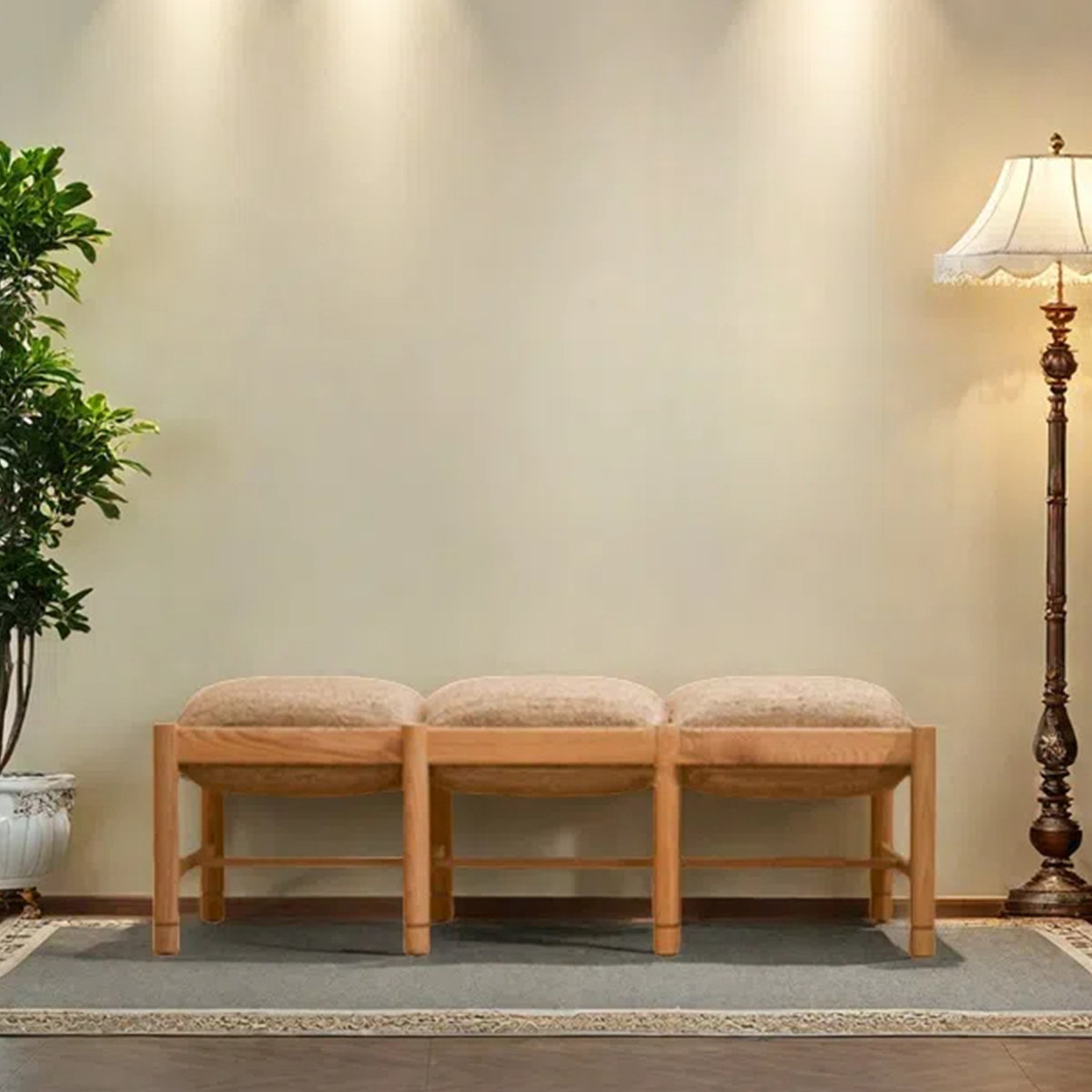 Hokku Designs Solid wood bench clothing store rest shoe-changing | Wayfair