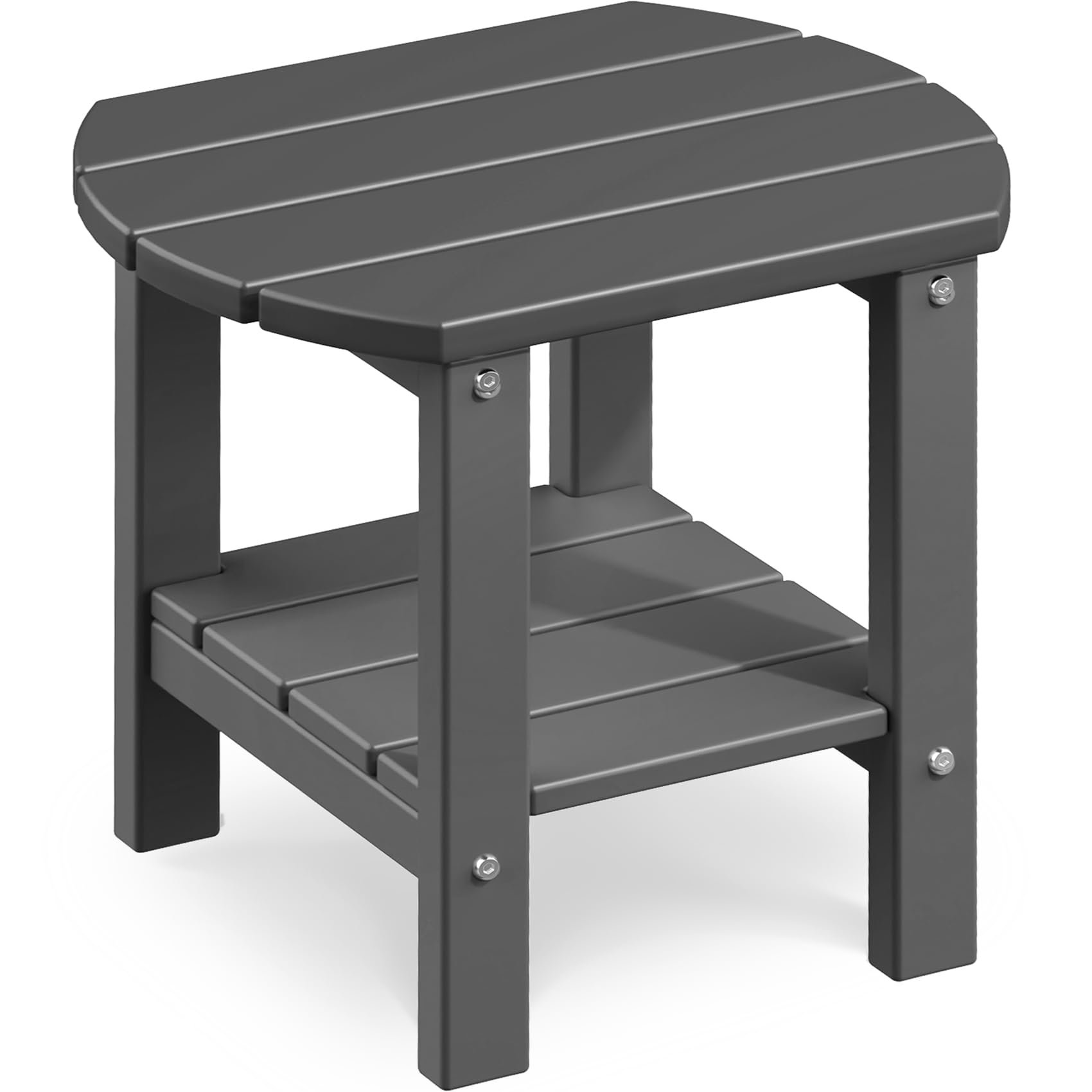 Ebern Designs 2-Tier Adirondack Oval Outdoor Side Table, Weather ...