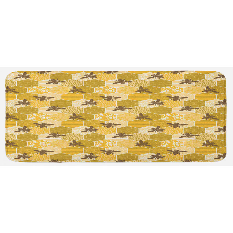 East Urban Home Bee Kitchen Mat | Wayfair