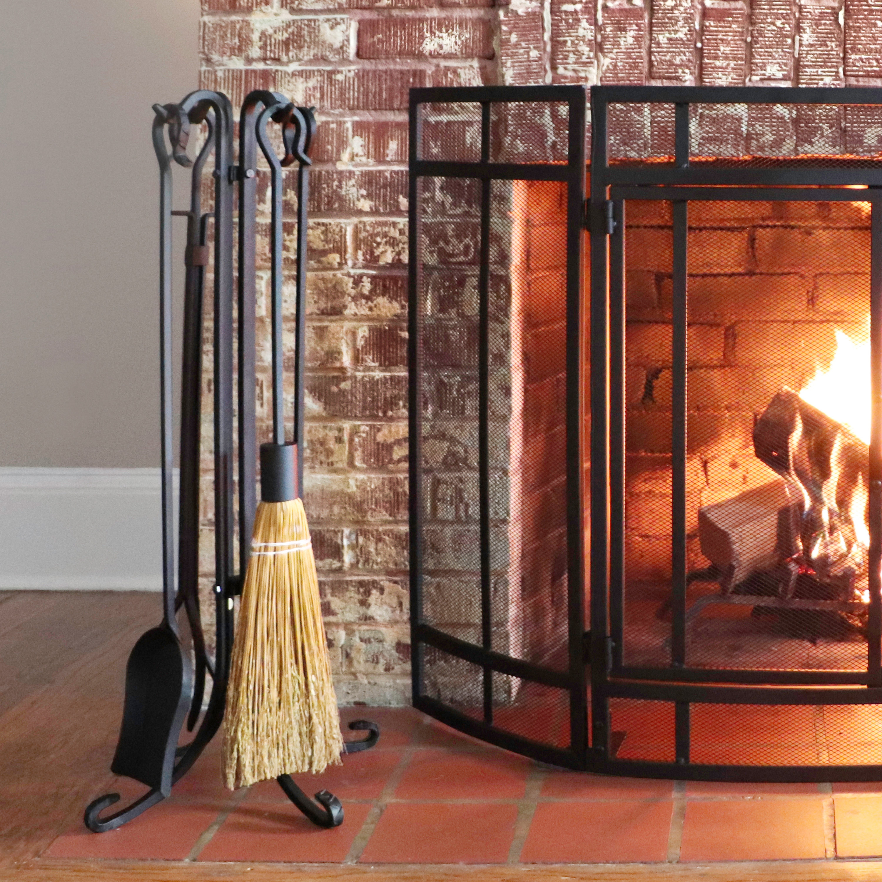 Red Barrel Studio® Sagunto 4 Piece Fireplace Tool Set & Reviews ...
