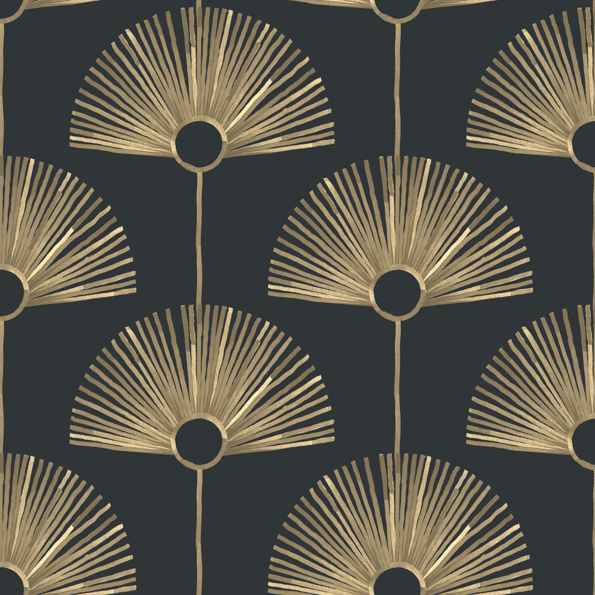 Deco Fan Modern Geometric Shapes Wallpaper | Joss & Main
