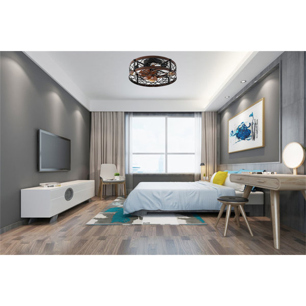 Williston Forge Hasnija LED Caged Ceiling Fan with Remote | Wayfair