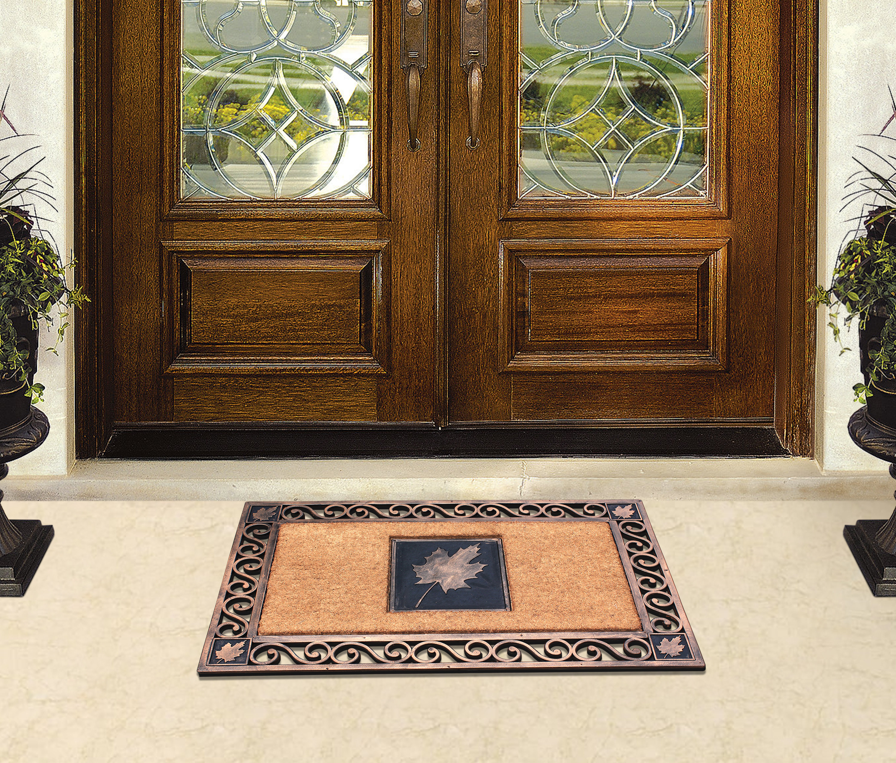 Red Barrel Studio® Natural Coir and Rubber Maple Leaf, Heavy Weight ...