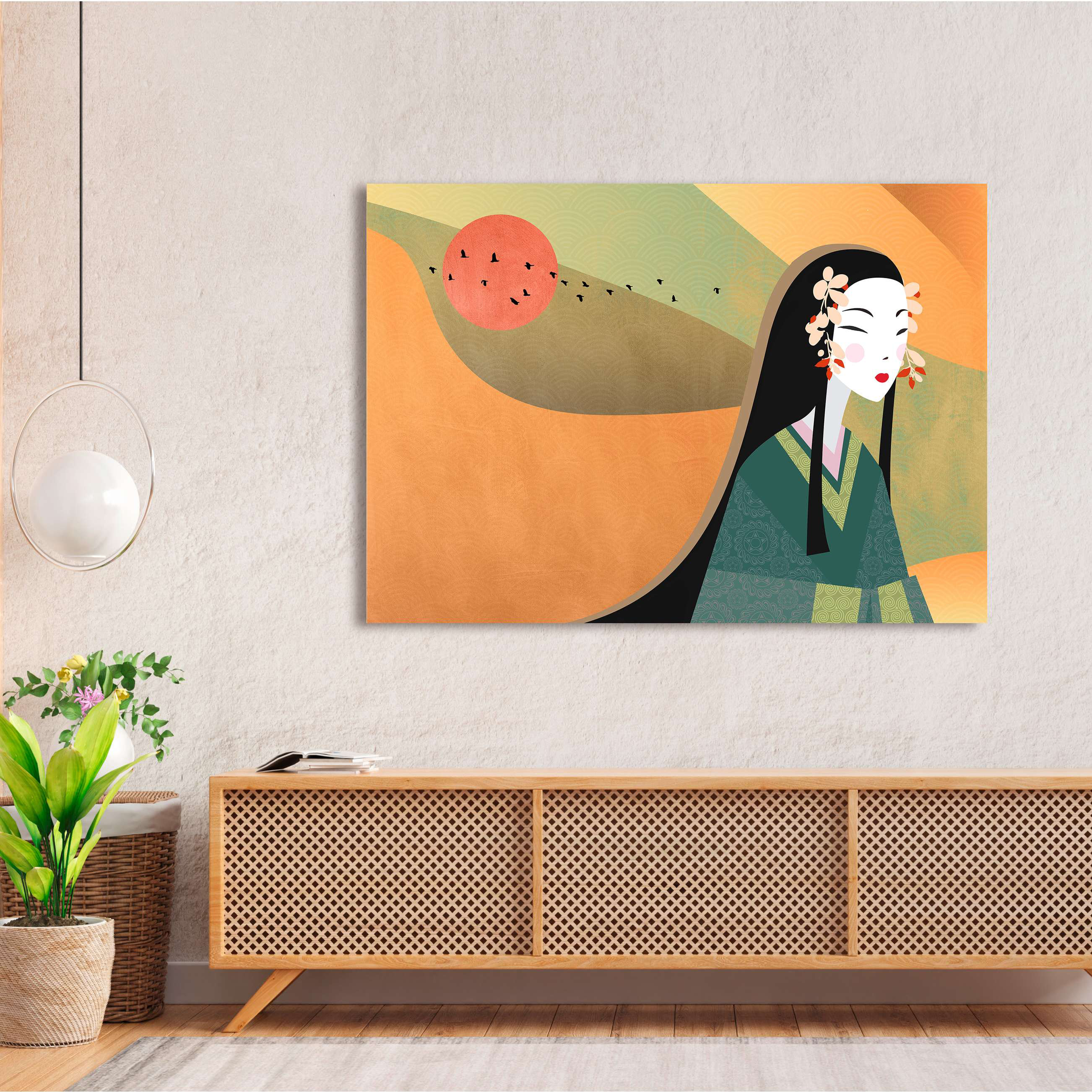 Lark Manor Wrapped Canvas Print, Sayaka Miko: Wish of Good Fortune ...