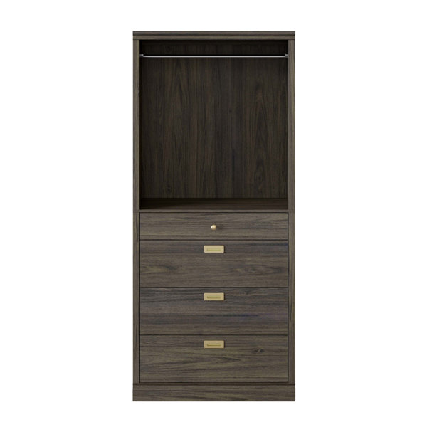 Scott Living Nolan 36" Wardrobe closet with 4 drawers with 1 Shelf and ...