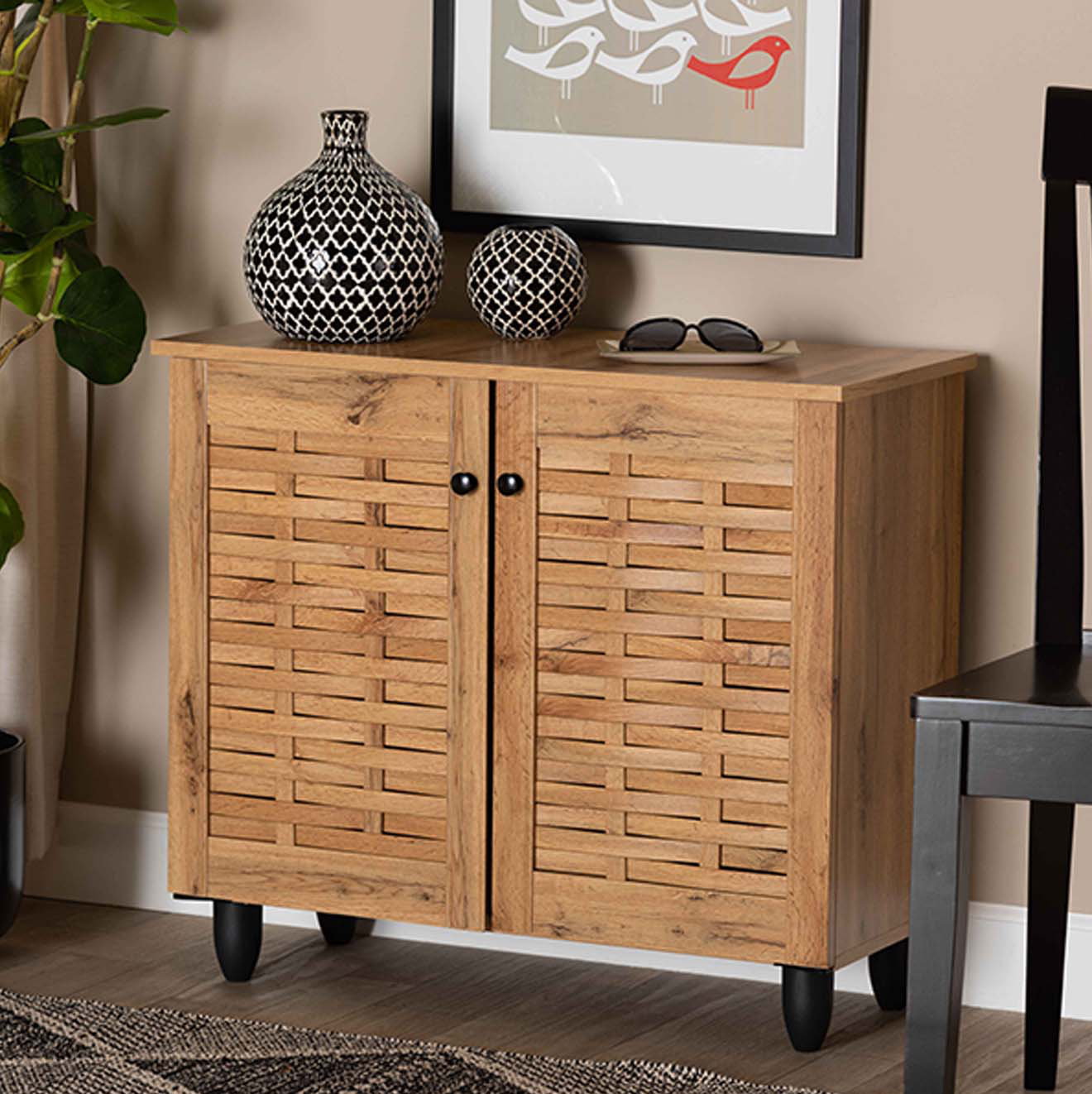 Bay Isle Home™ Modern Contemporary Home Office Shoe Storage Cabinet OAK ...