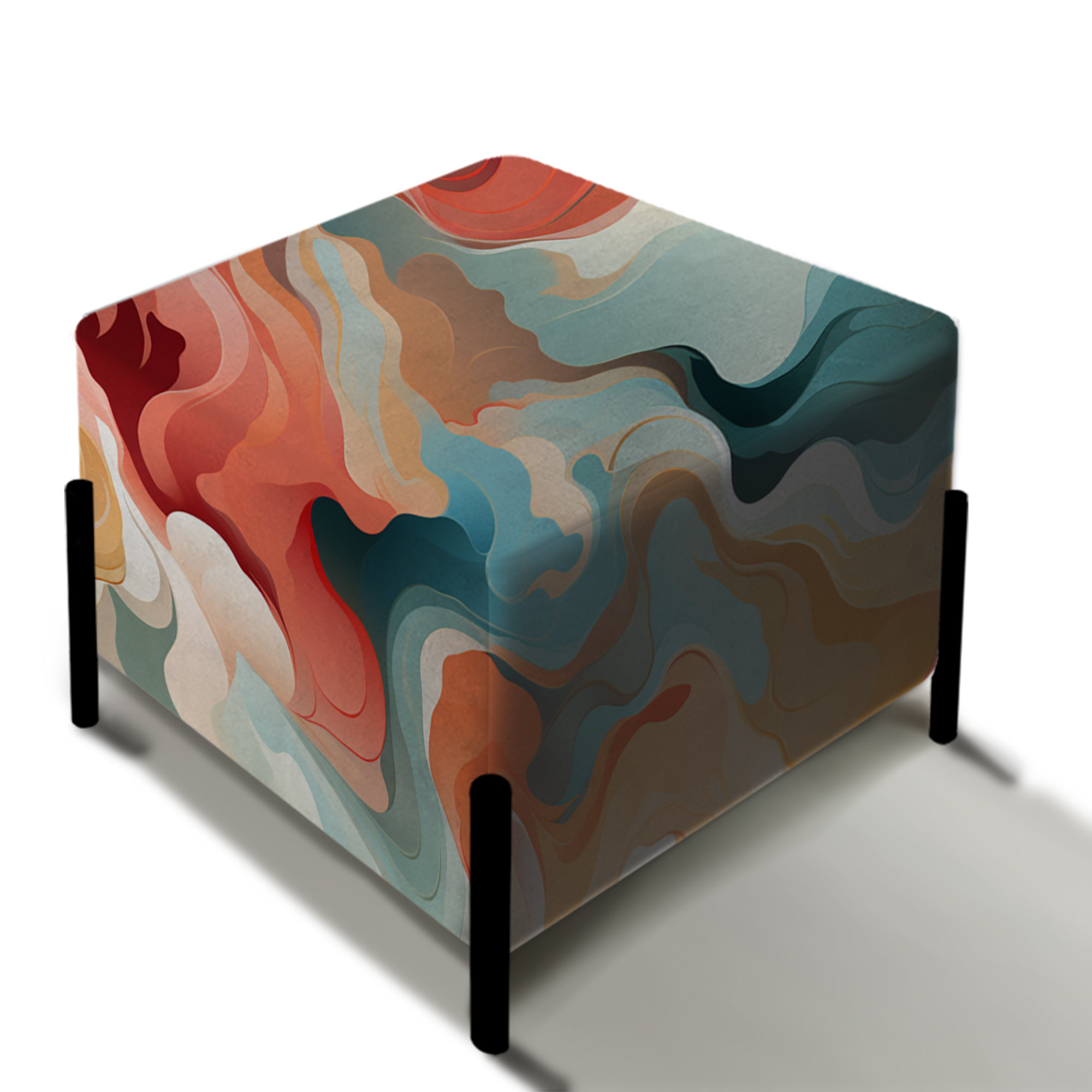 Design Art Pastel Color Nomad Camo Elegance - Camouflage Square Ottoman ...