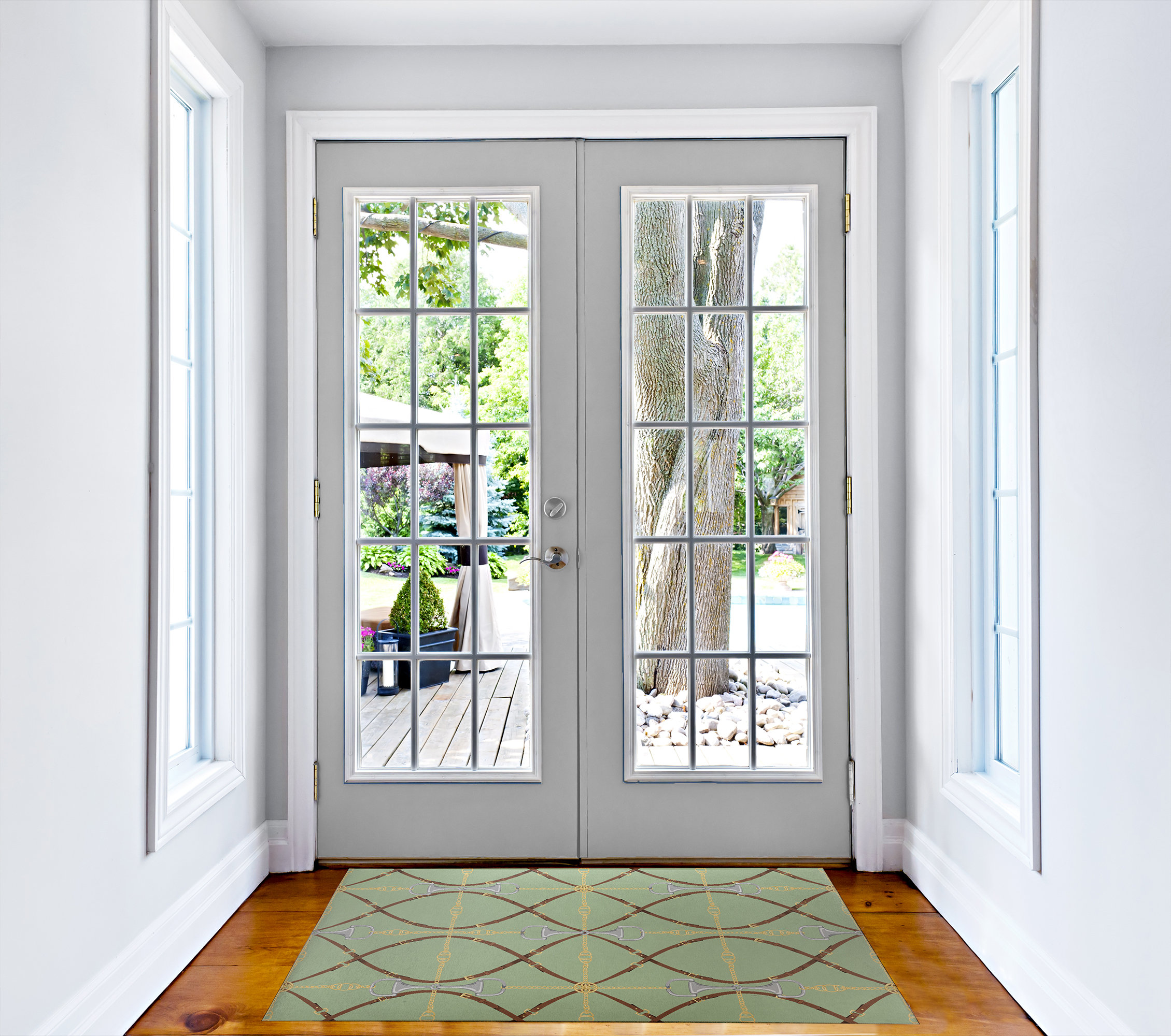 17 Stories BRIDAL & BITS CRISS CROSS GREEN Indoor Floor Mat By 17 ...