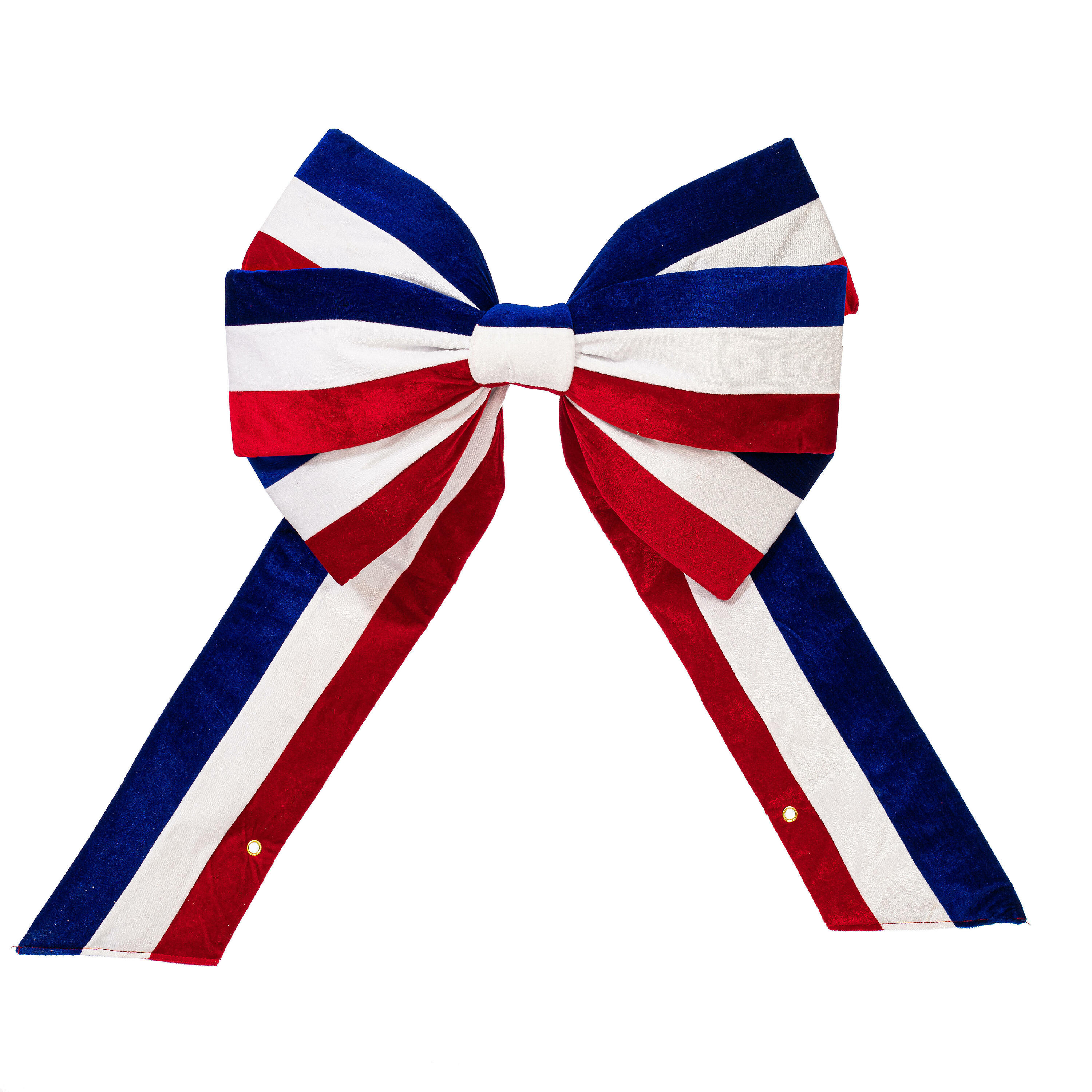 The Holiday Aisle® 24" X 48" Red-White-Blue Velvet Bow, 7" Size ...