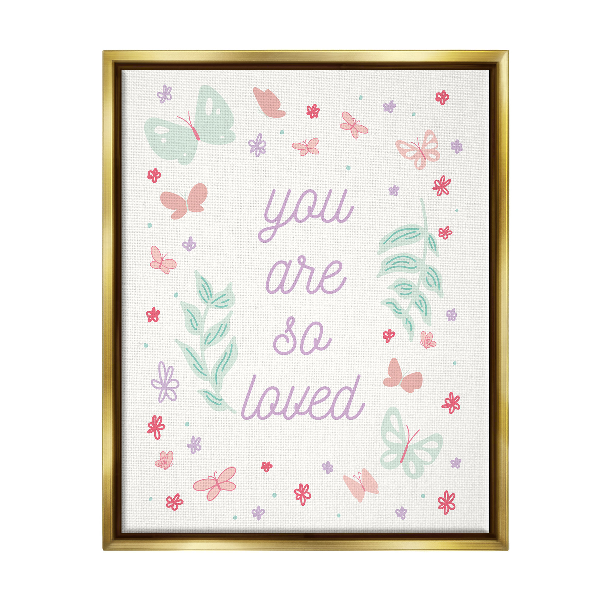 Stupell Industries Floral You Are So Loved Framed On Wood by Sweet ...