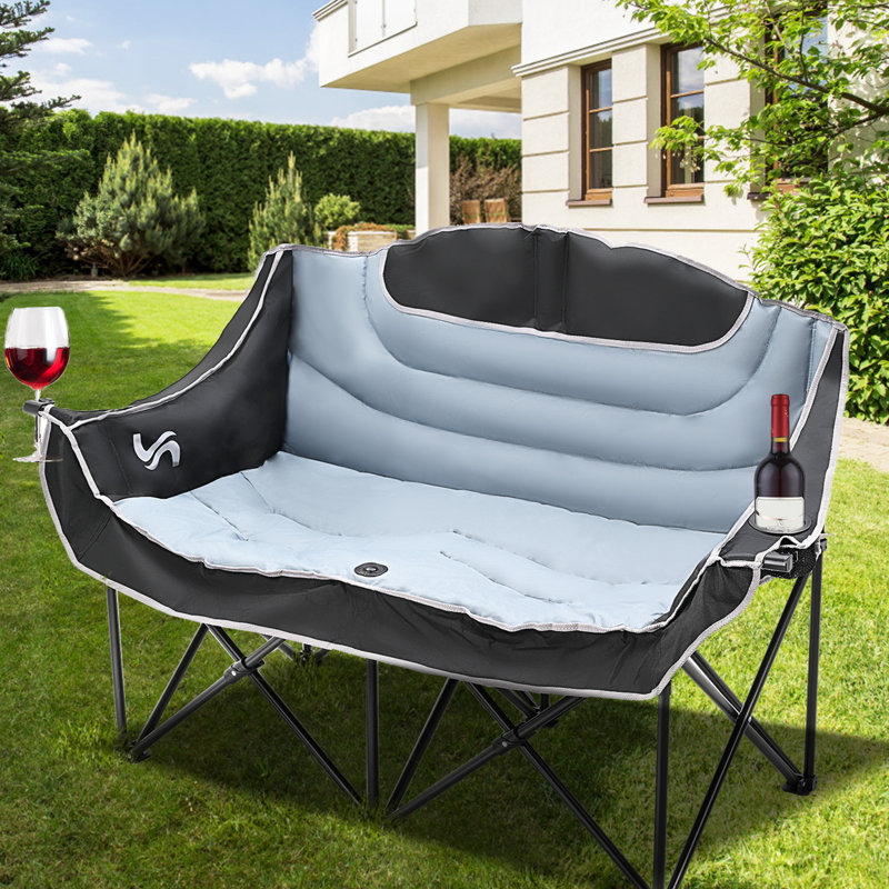 Arlmont & Co. Shanaria Loveseat Camping Chair For Adult Double Camping ...