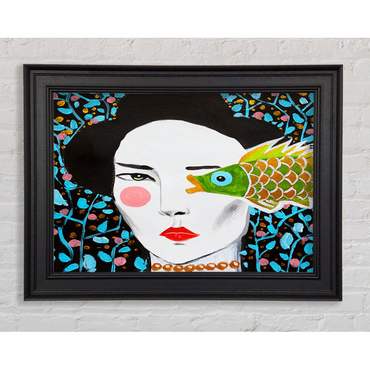 Rosalind Wheeler Geisha Fish - Single Picture Frame Print | Wayfair.co.uk