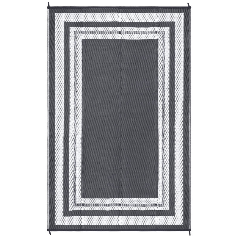 Ebern Designs Bordered Design Outdoor Mats Plastic Straw Rug Outdoor ...