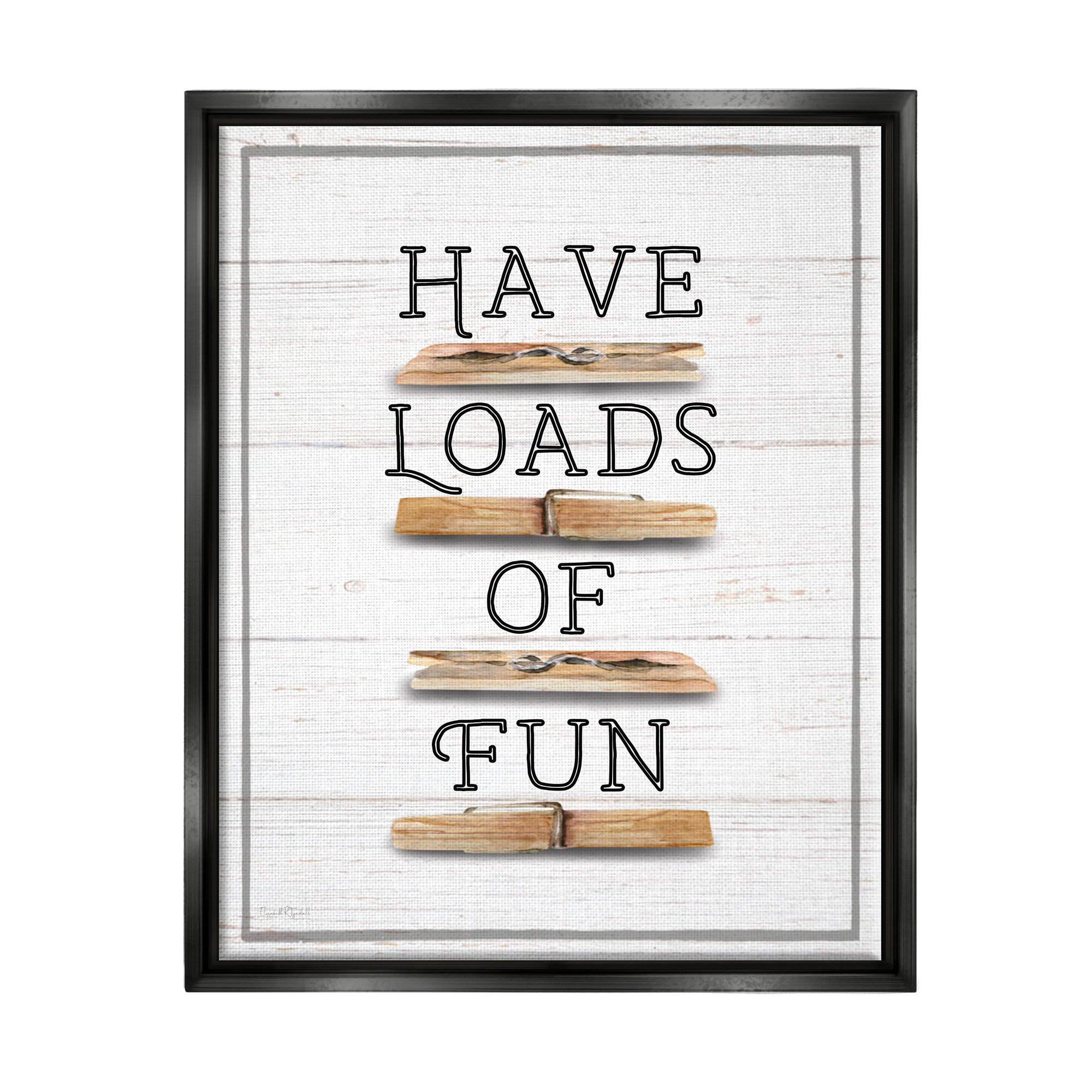 Stupell Industries Bb-033-Floater Loads Of Fun Clothespins Framed On ...