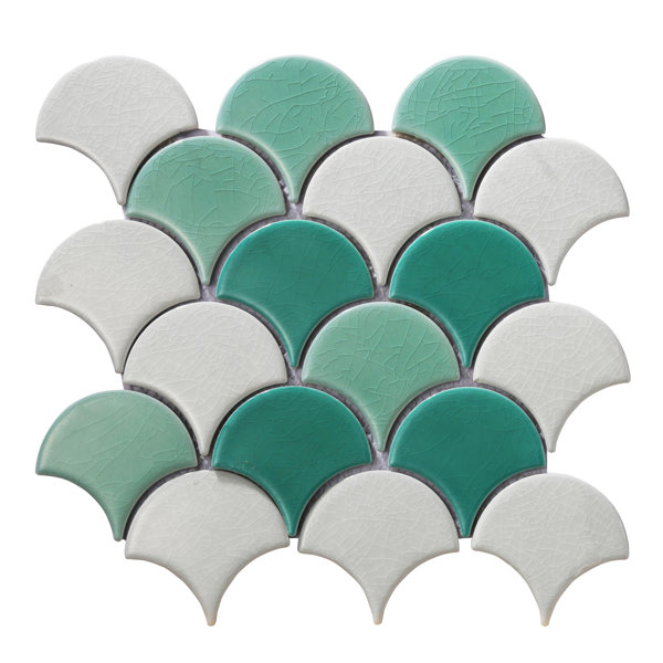 ES Stone Atlantis Ice Crack 3.5" x 3.25" Fish Scale Mosaic Tile ...