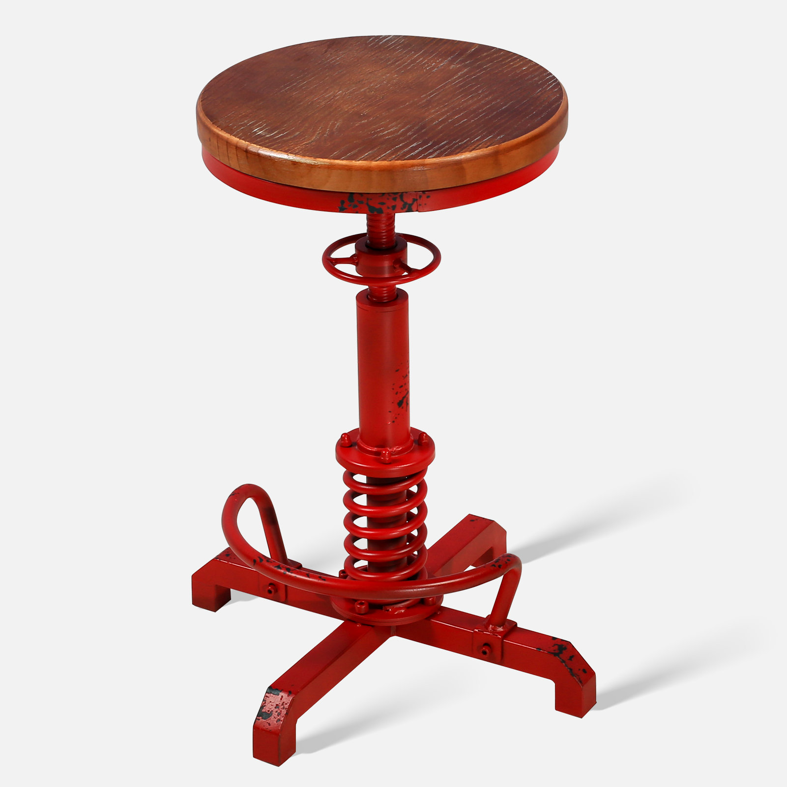 Williston Forge Javin Swivel Adjustable Height Counter Stool with Metal ...