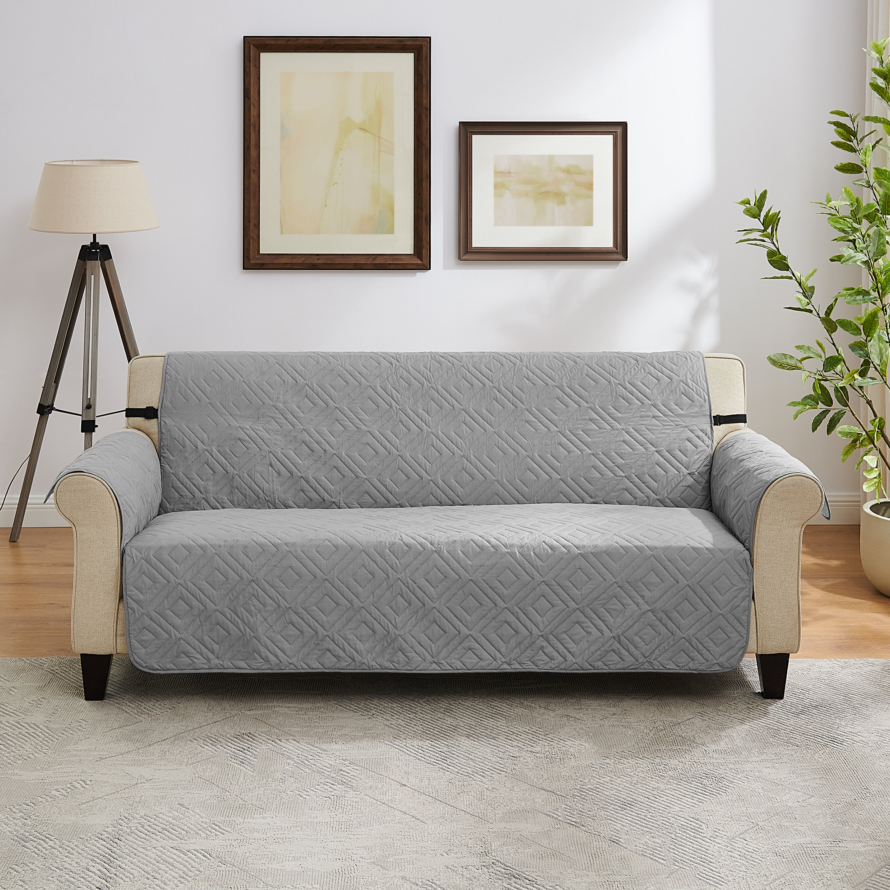 Latitude Run® Non-Slip Box Cushion Sofa Slipcover | Wayfair