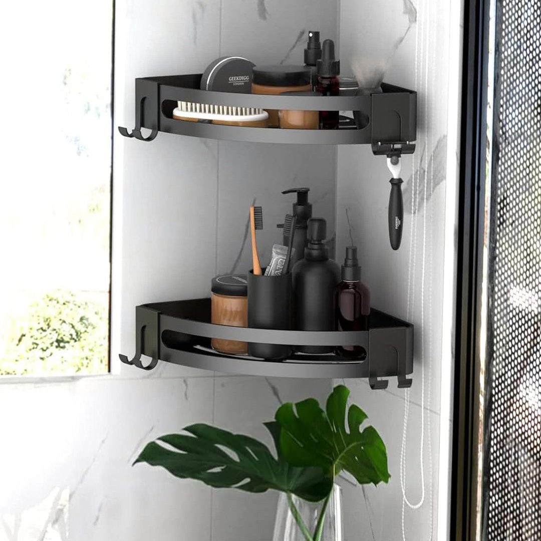 Rebrilliant 2 Pack Corner Shower Caddy, Adhesive Bathroom Shelf Wall ...