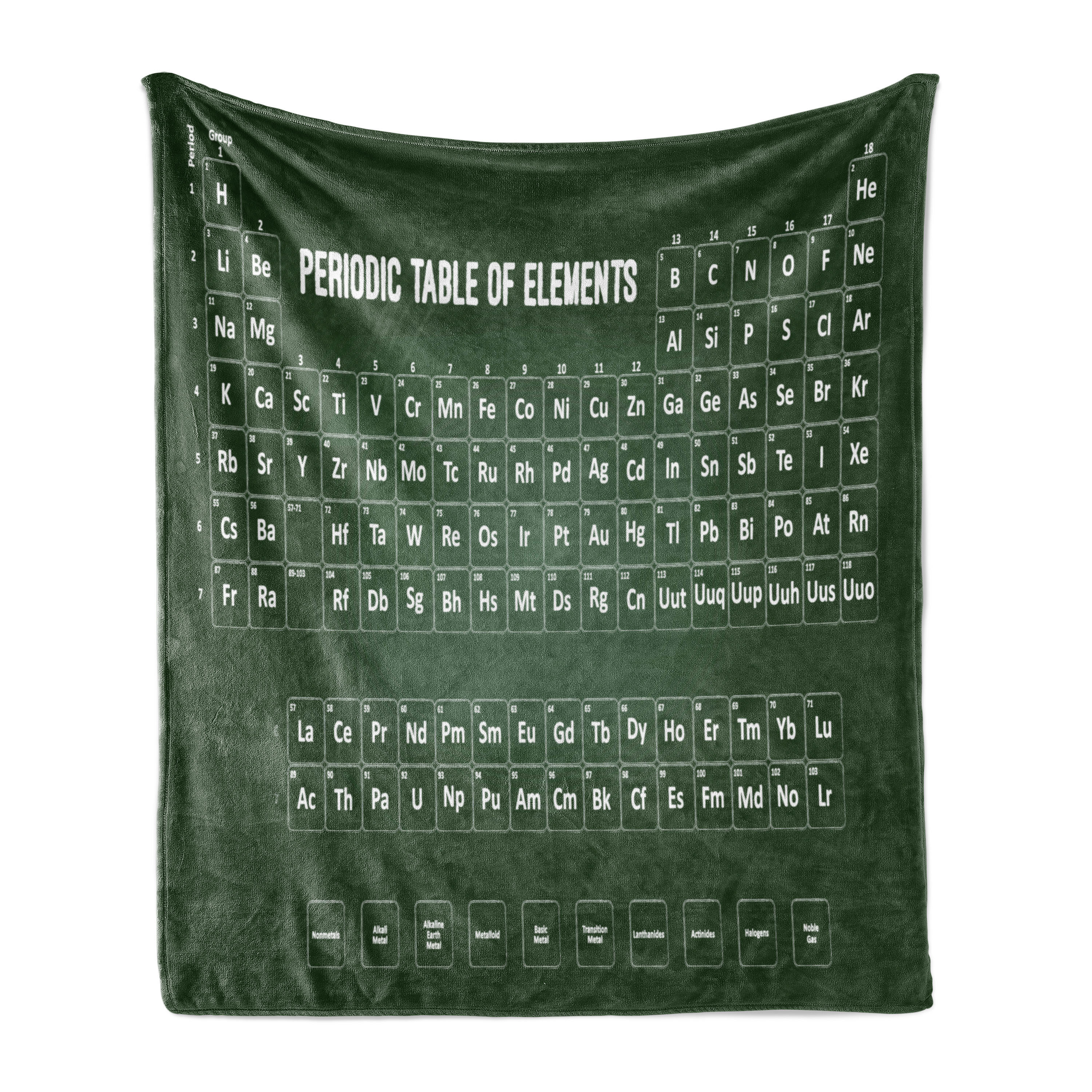 Ambesonne Periodic Table Fleece Throw Blanket Science Elements Dark ...