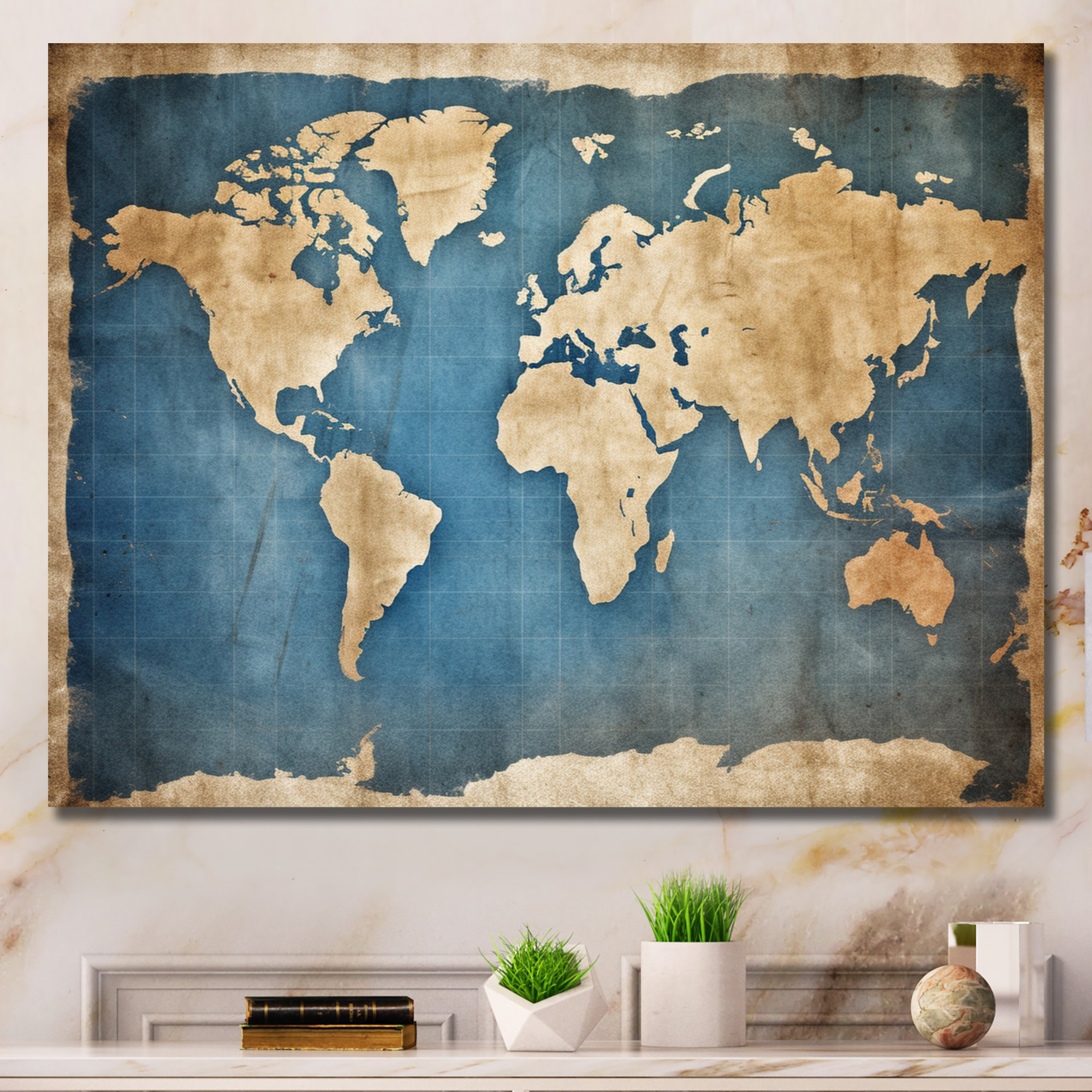Breakwater Bay Ancient Map Of The World III Framed On Canvas Print ...