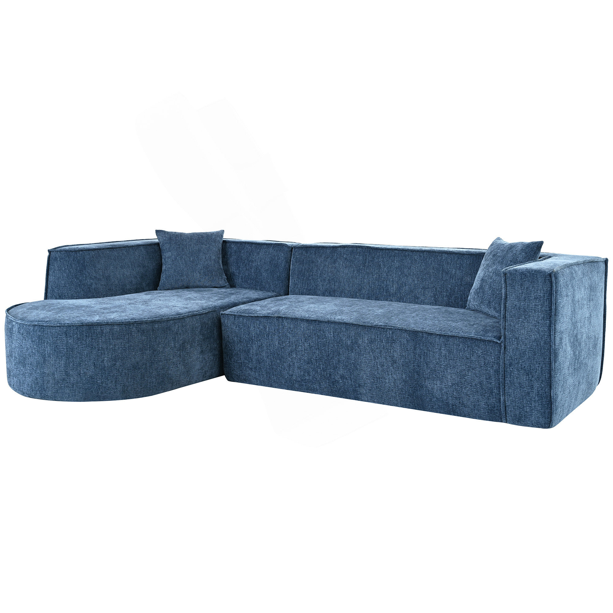 Ivy Bronx Modern Style Sectional Sofa With Curved Design And Chenille ...