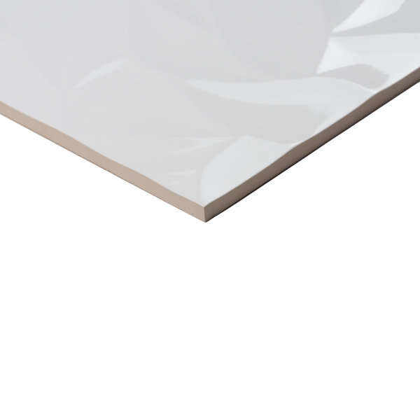 Qube Tiles Silom White Leaf 12" x 24" Glossy 3D Textured Wall Tile ...