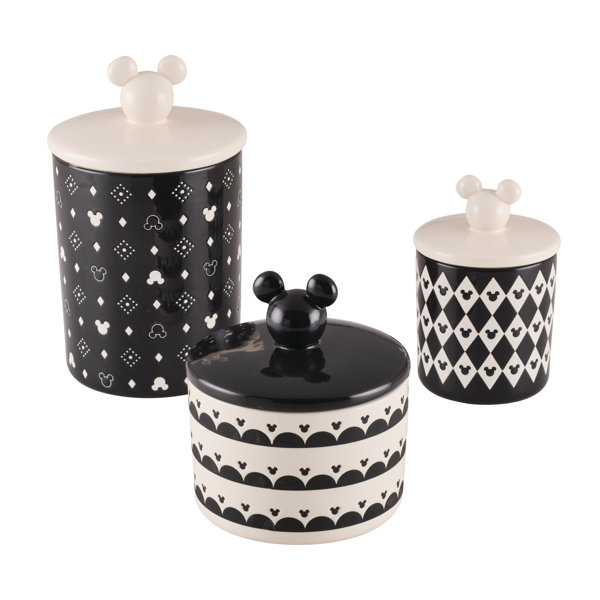 Disney Home Monochrome Ceramic Food Storage Containers / Cookie Jar Set ...