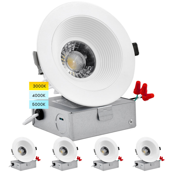 Luxrite 4" Selectable CCT LED Canless Recessed Lighting Kit | Wayfair