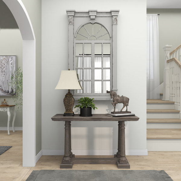 Ophelia & Co. Karlstad Cream Wood Vintage Scrolled Window Pane Room ...