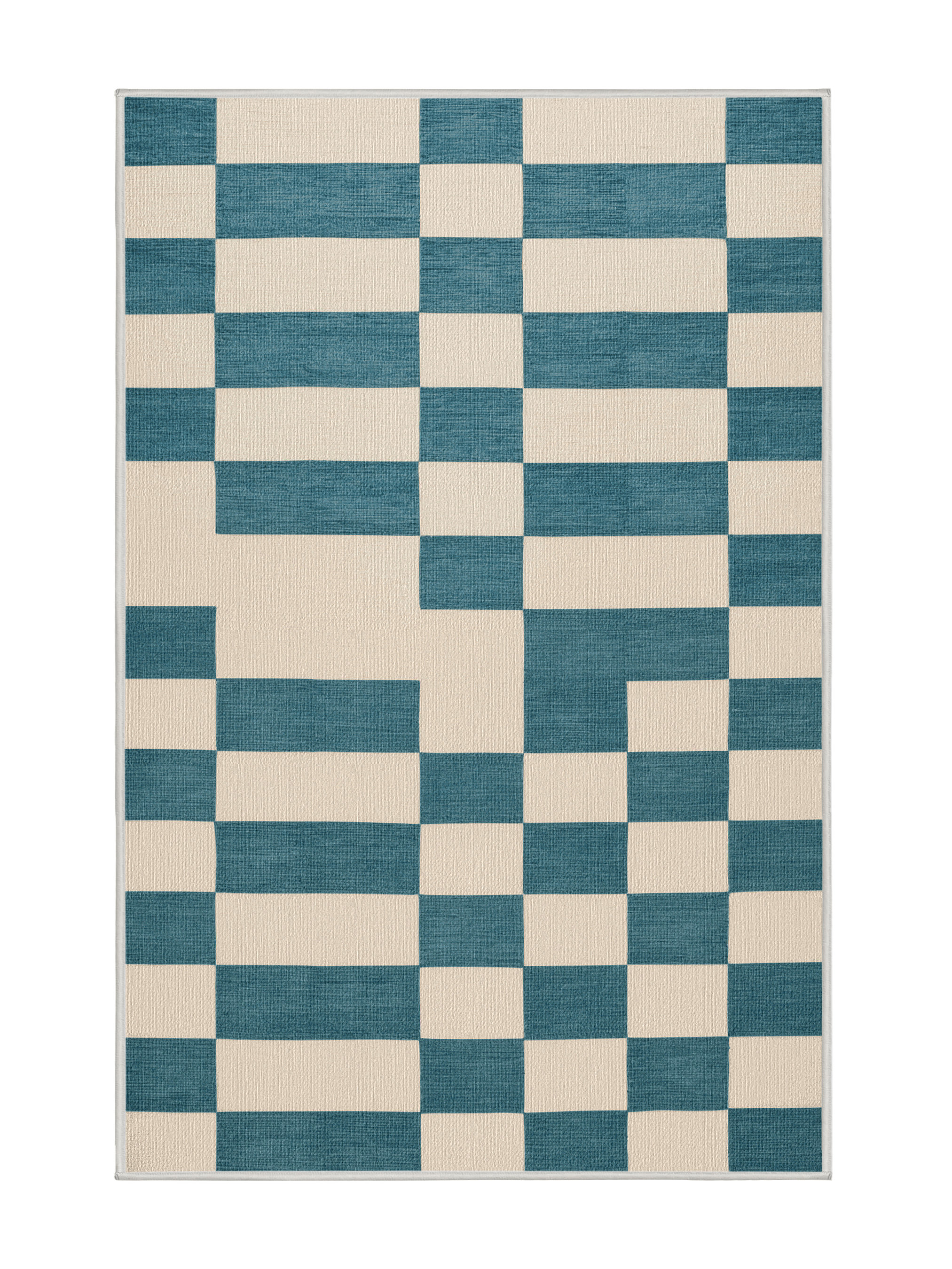 One Allium Way® Machine Washable Checkered Beige Area Rug | Wayfair
