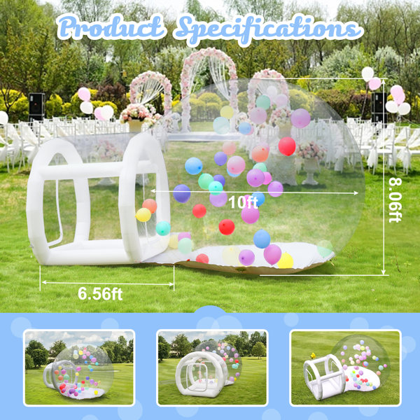 Step4Fun 10ft Inflatable PVC Bubble House Dome with 750W Air Blower Air ...