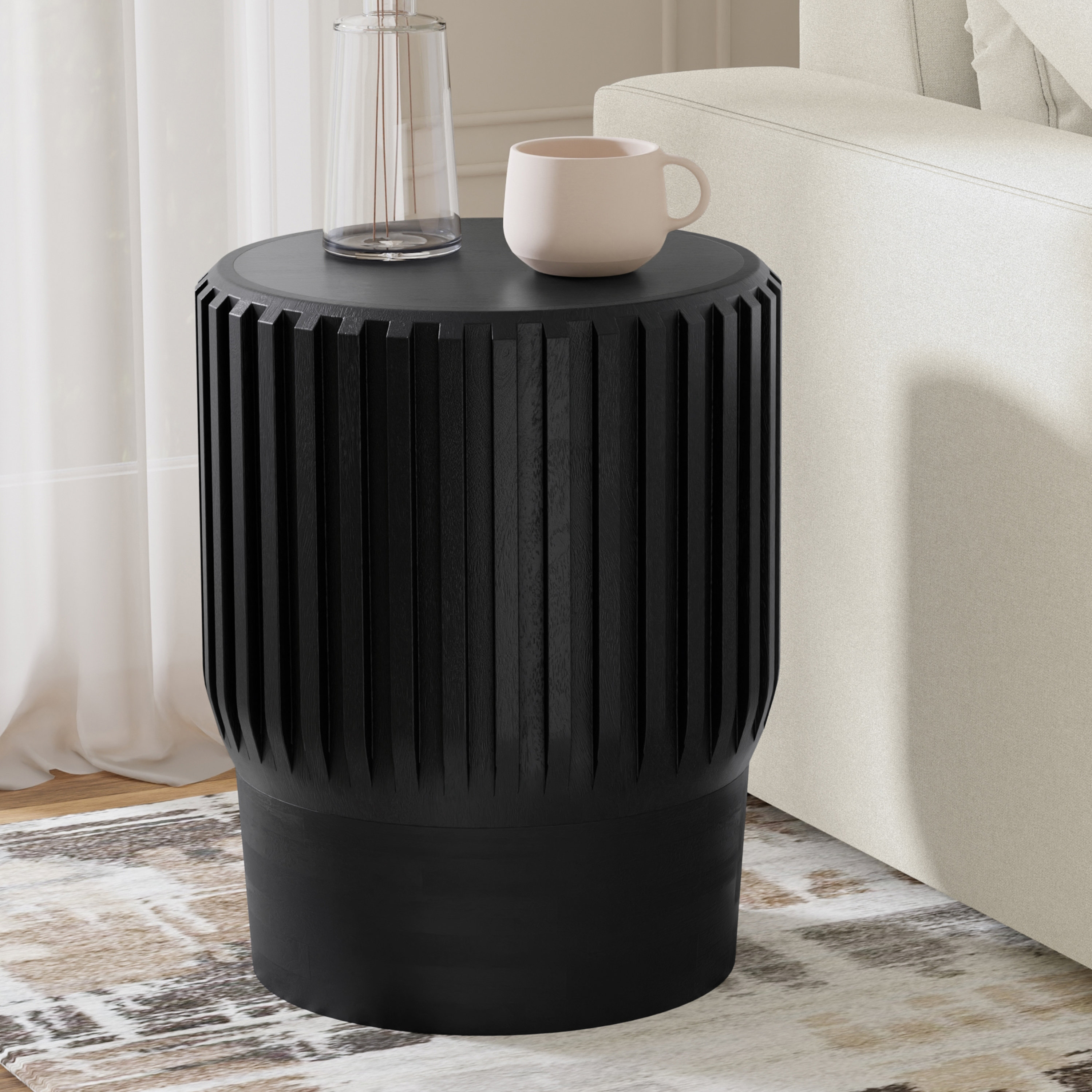 mango fluted side table