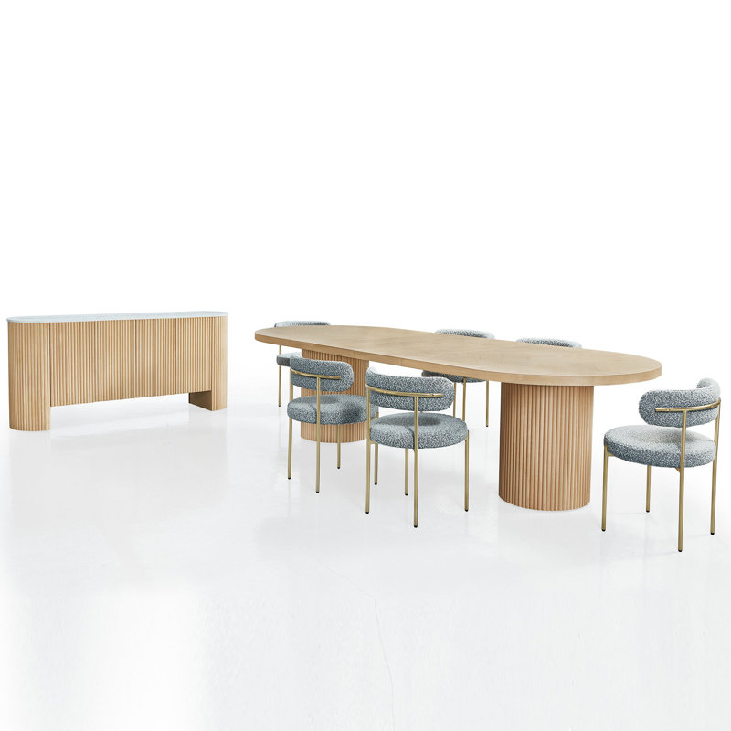 Hokku Designs Danyell Dining Table Oak Vaneer | Wayfair