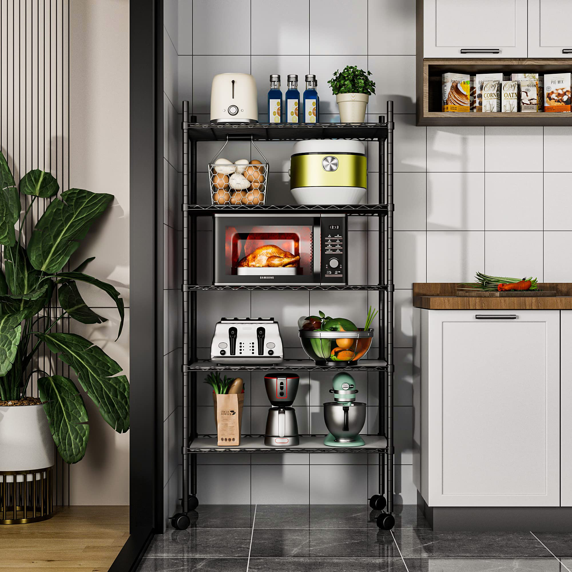 Rebrilliant Magdeco 30'' W Steel Height -Adjustable Shelving Unit，5 ...