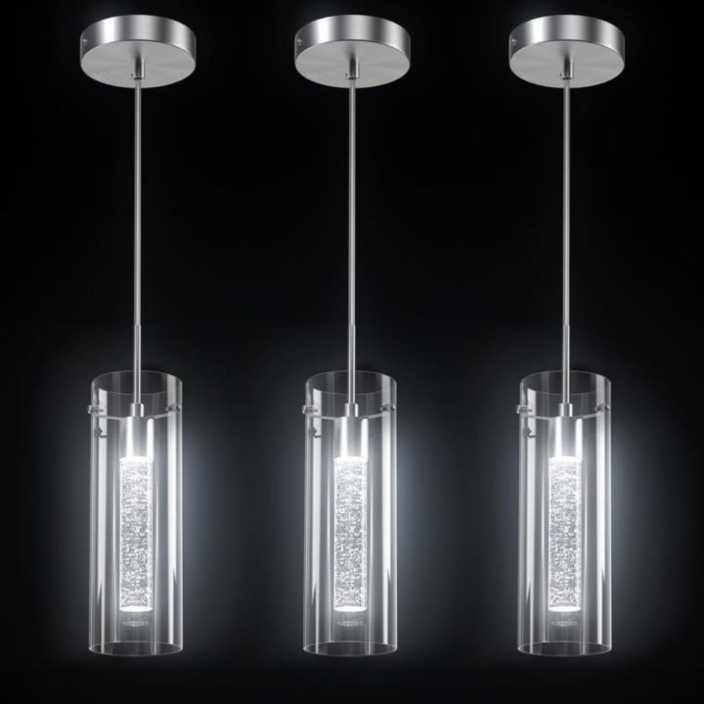 Ivy Bronx Pendant Ceiling Light Fixture, LED Kitchen Lighting Crystal ...