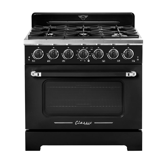 Unique Classic Retro 36" 6-Burner 5.2 cu. ft. Freestanding Gas Range ...