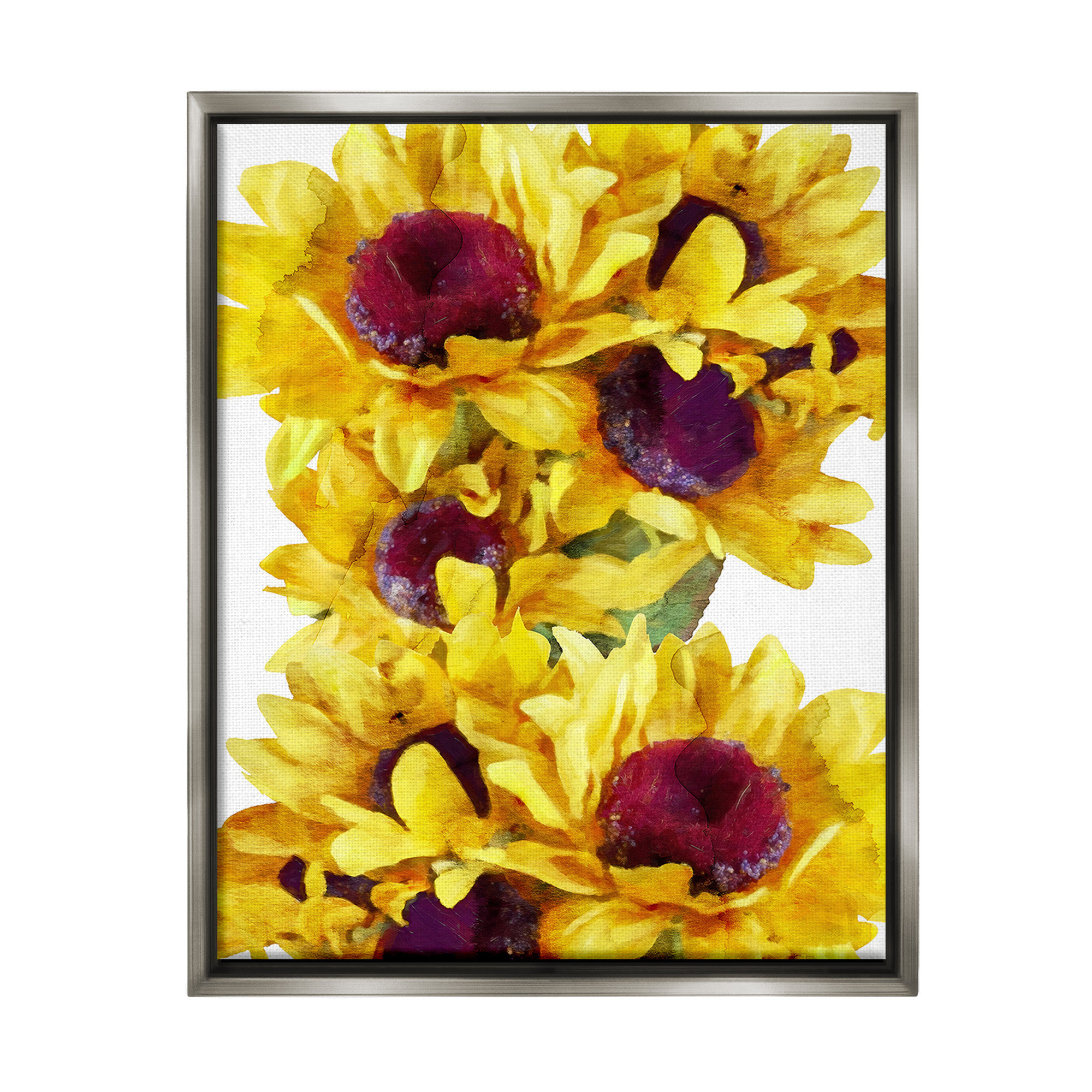 Red Barrel Studio® " Overlapping Sunflower Blooms Floater Frame " by ...